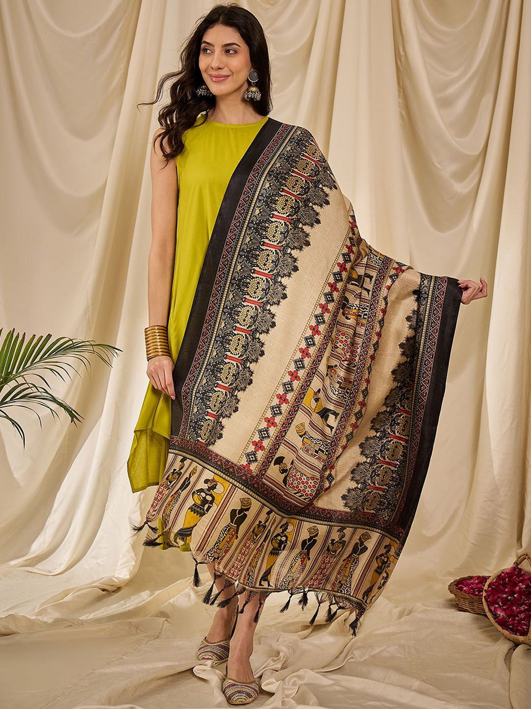 Buy InWeave Women Regular Kurta With Palazzos & With Dupatta - Kurta ...