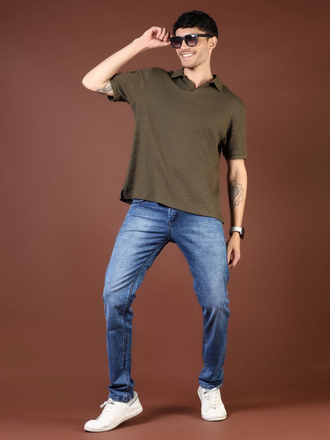 Buy V Mart Men Solid Polo Collar Cotton T Shirt - Tshirts for Men ...