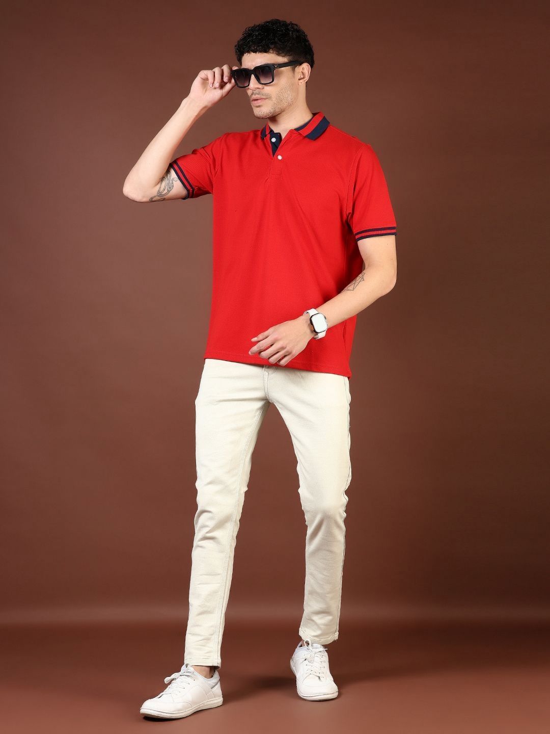 Buy V Mart Men Solid Polo Collar Cotton T Shirt - Tshirts for Men ...