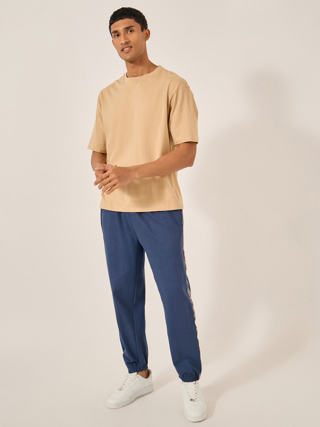 Buy Styli Men Side Patterned Stripes Relaxed Fit Joggers - Track Pants ...