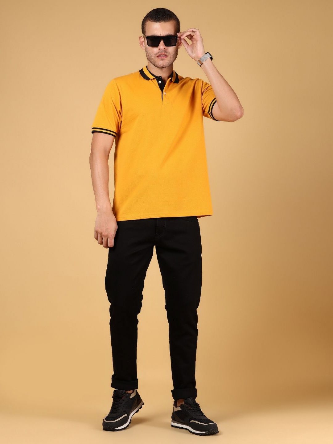 Buy V Mart Men Solid Polo Collar Cotton T Shirt - Tshirts for Men ...