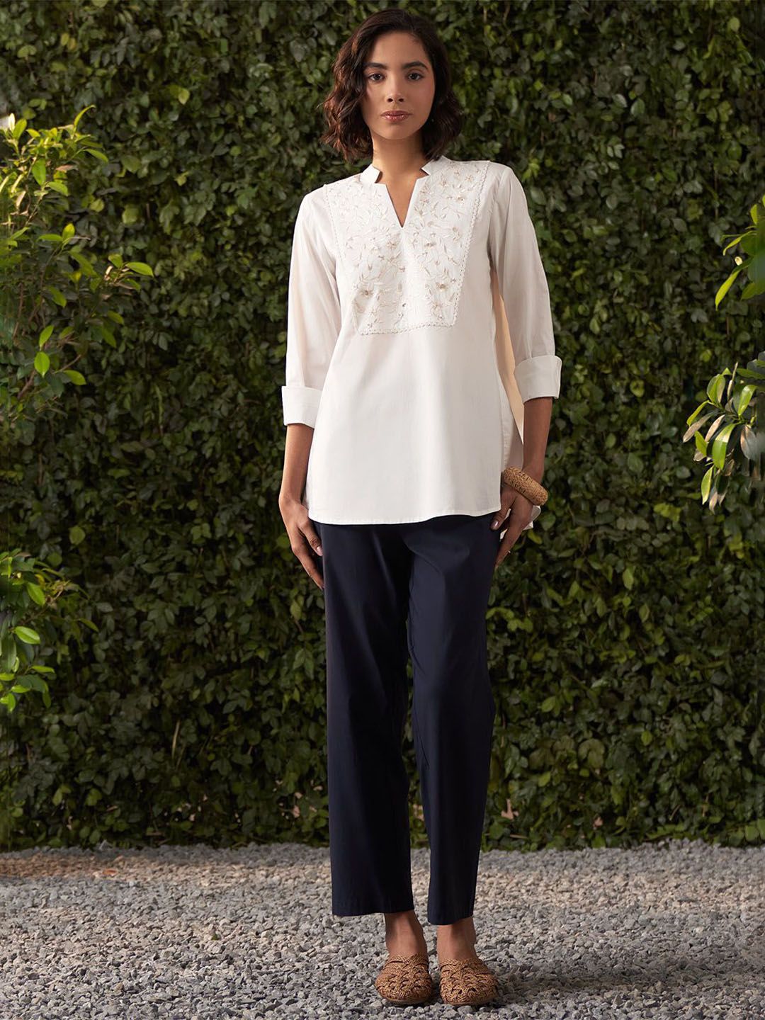 Buy Lakshita Embroidered Mandarin Collar Top - Tops for Women 33112598 ...