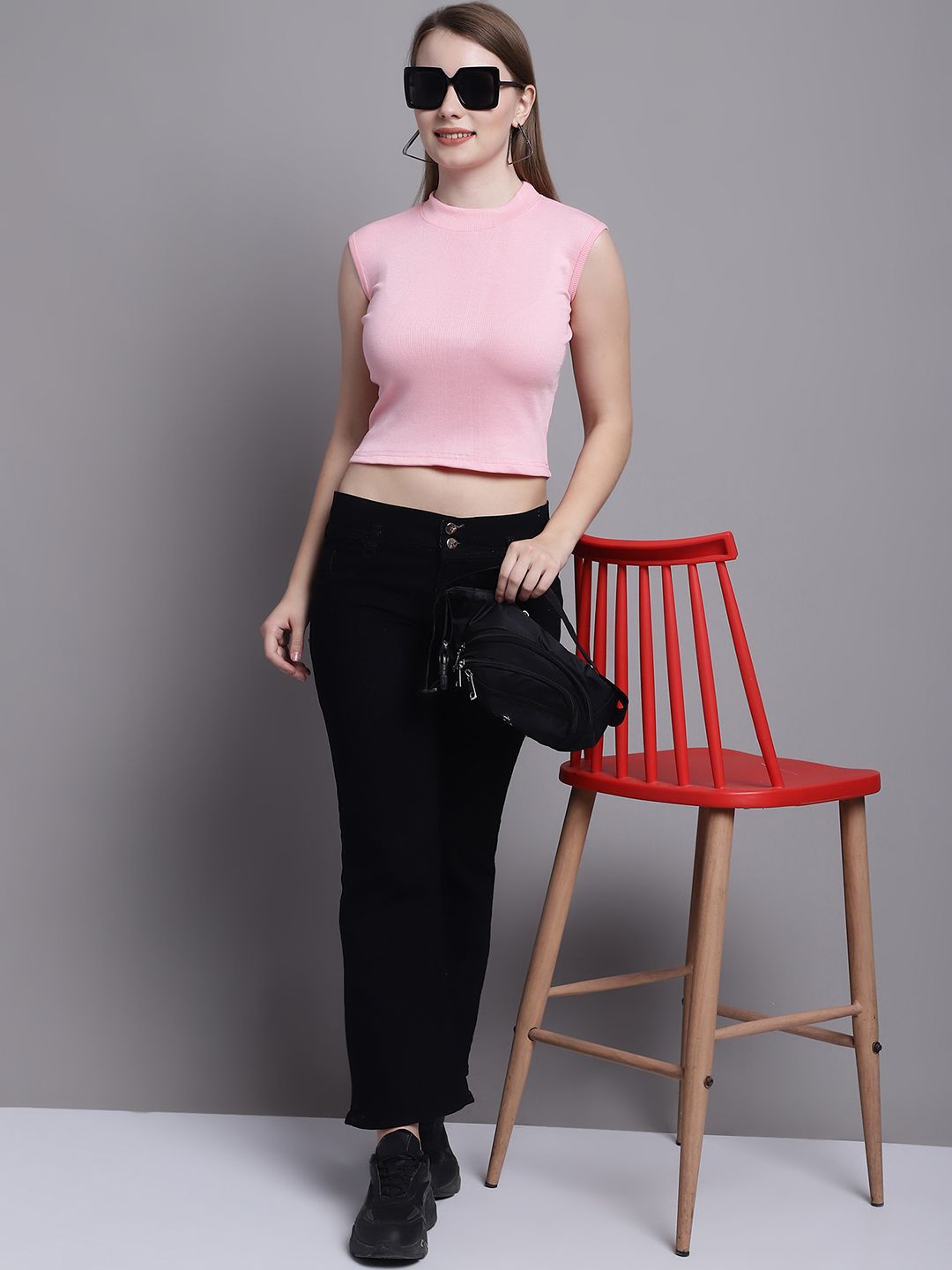 Buy GRACIT Cotton High Low Crop Top - Tops for Women 33118331 | Myntra