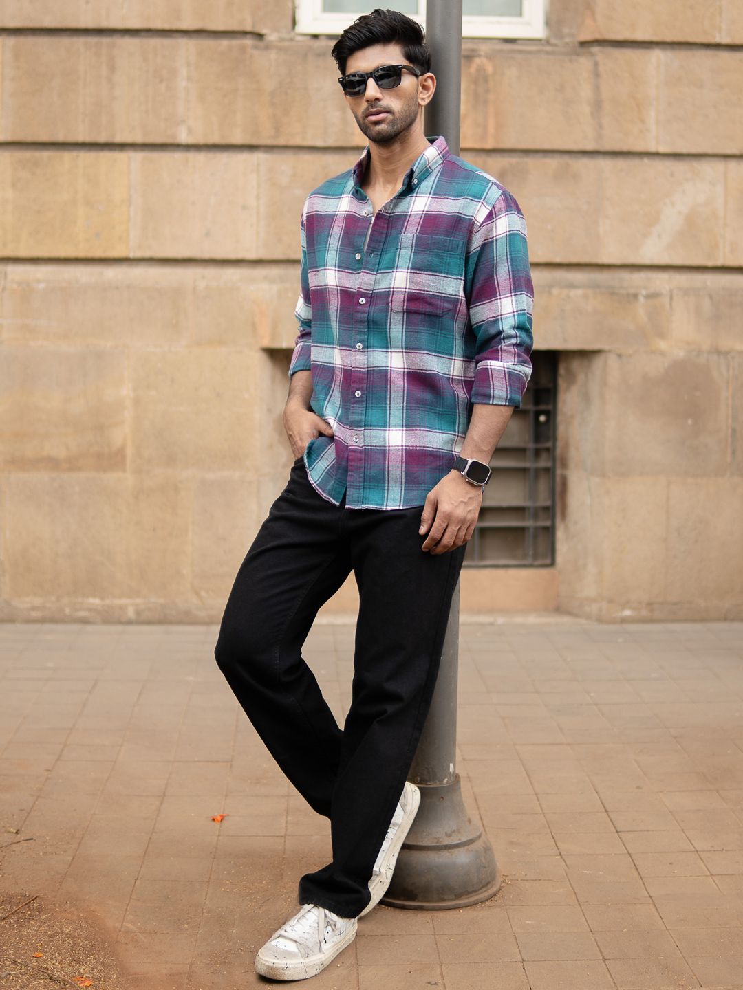 Buy Powerlook Men Tartan Checks Checked Casual Shirt - Shirts for Men ...