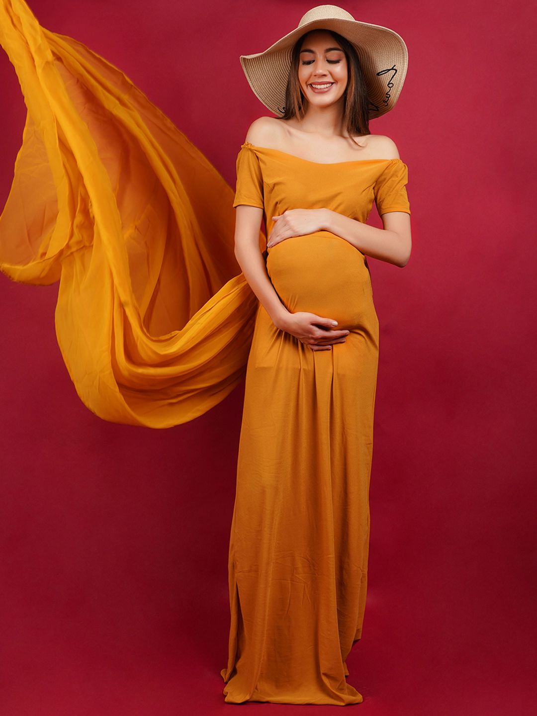 Buy BUNSAK Women Off Shoulder Maternity Bodycon Maxi Dress - Dresses for Women 34088132 | Myntra