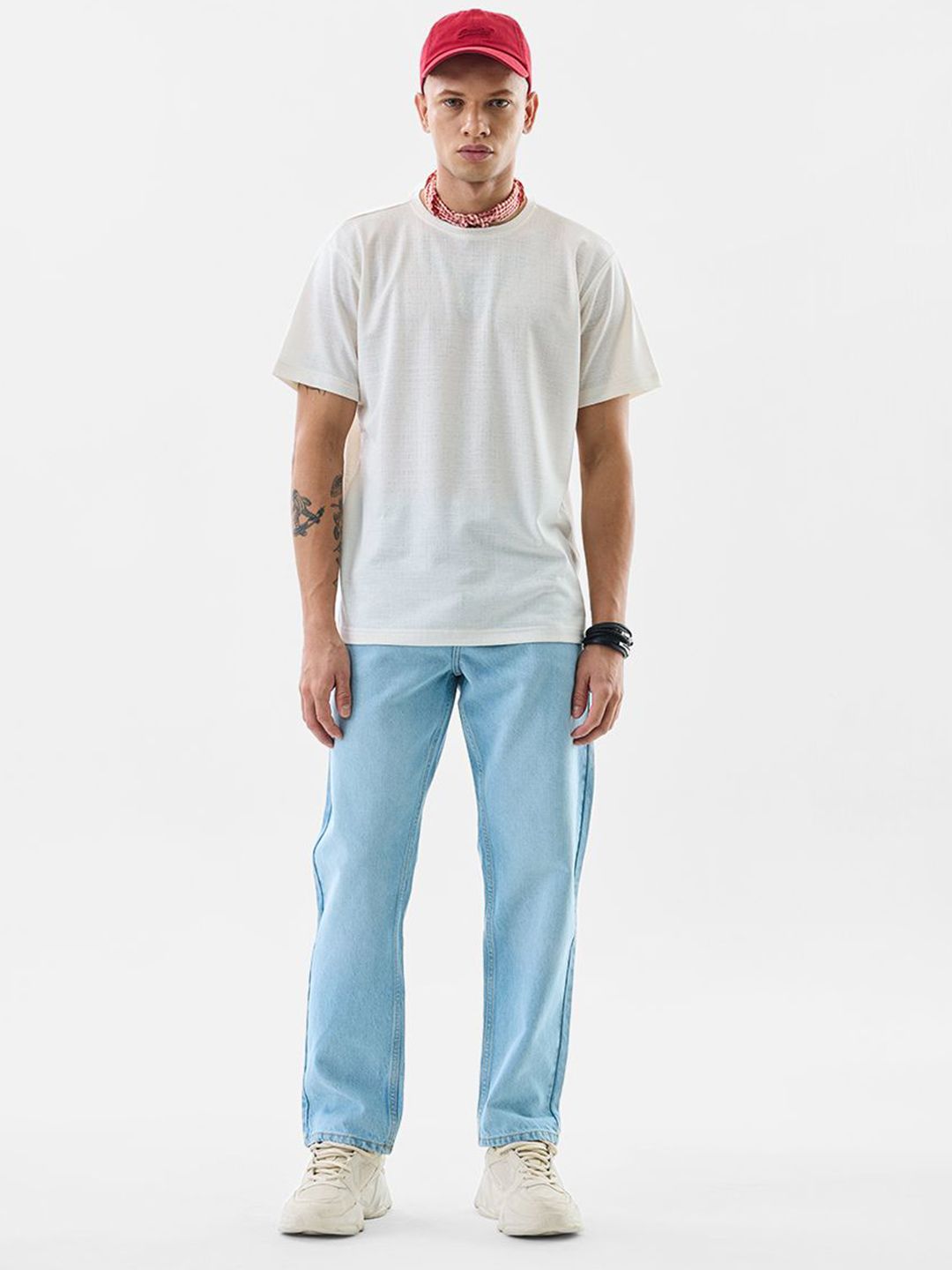 Buy Snitch Men Snitch White Textured T Shirt - Tshirts for Men 34102246 ...