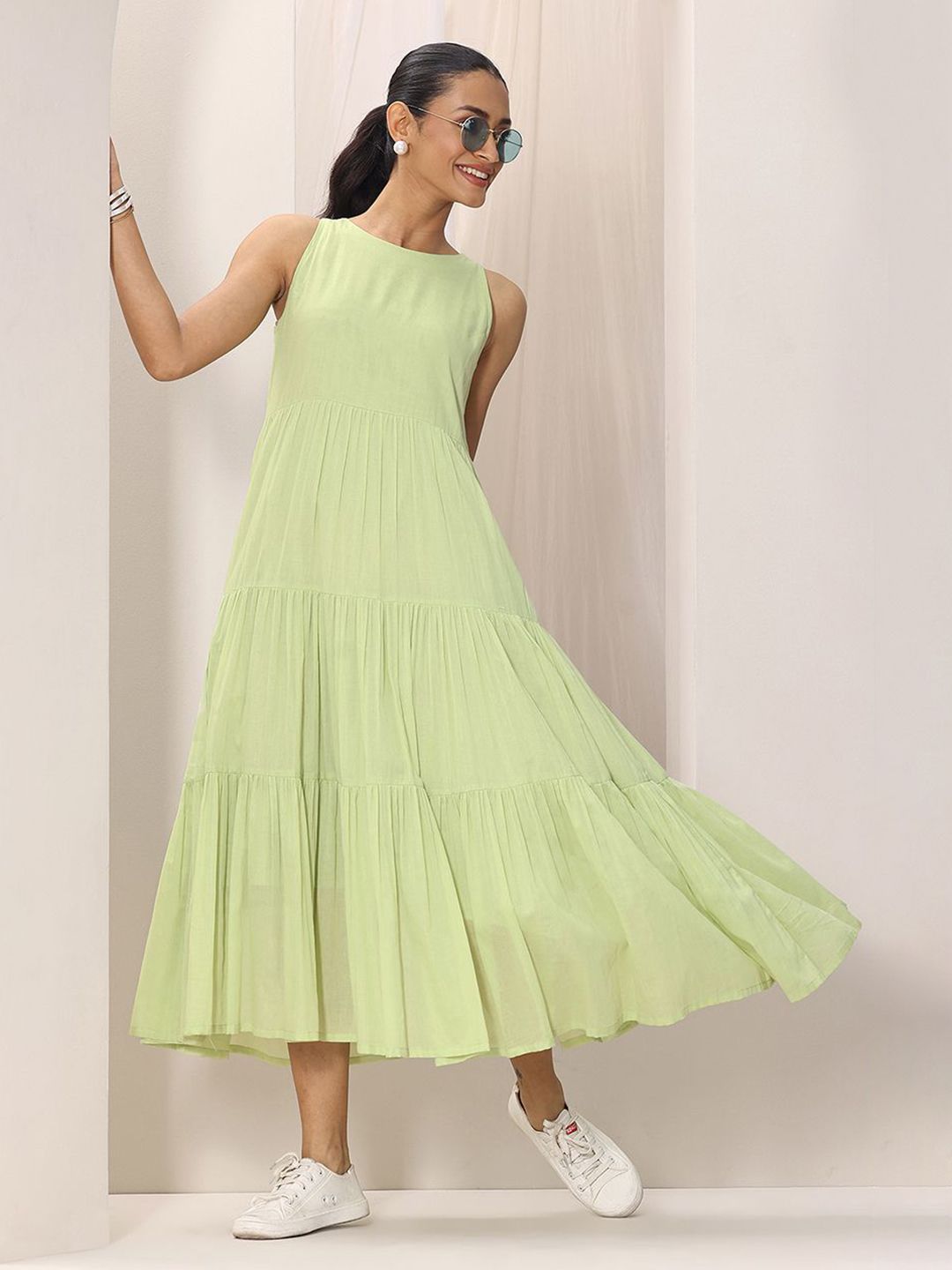 Buy Libas Women Cotton Fit & Flare Midi Dress - Dresses for Women ...