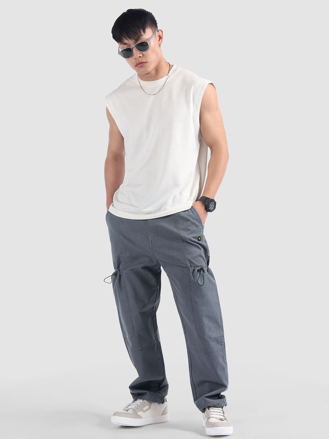 Buy Beyoung Men Savoy Blue Urban Trek Cargo Pants - Trousers for Men ...
