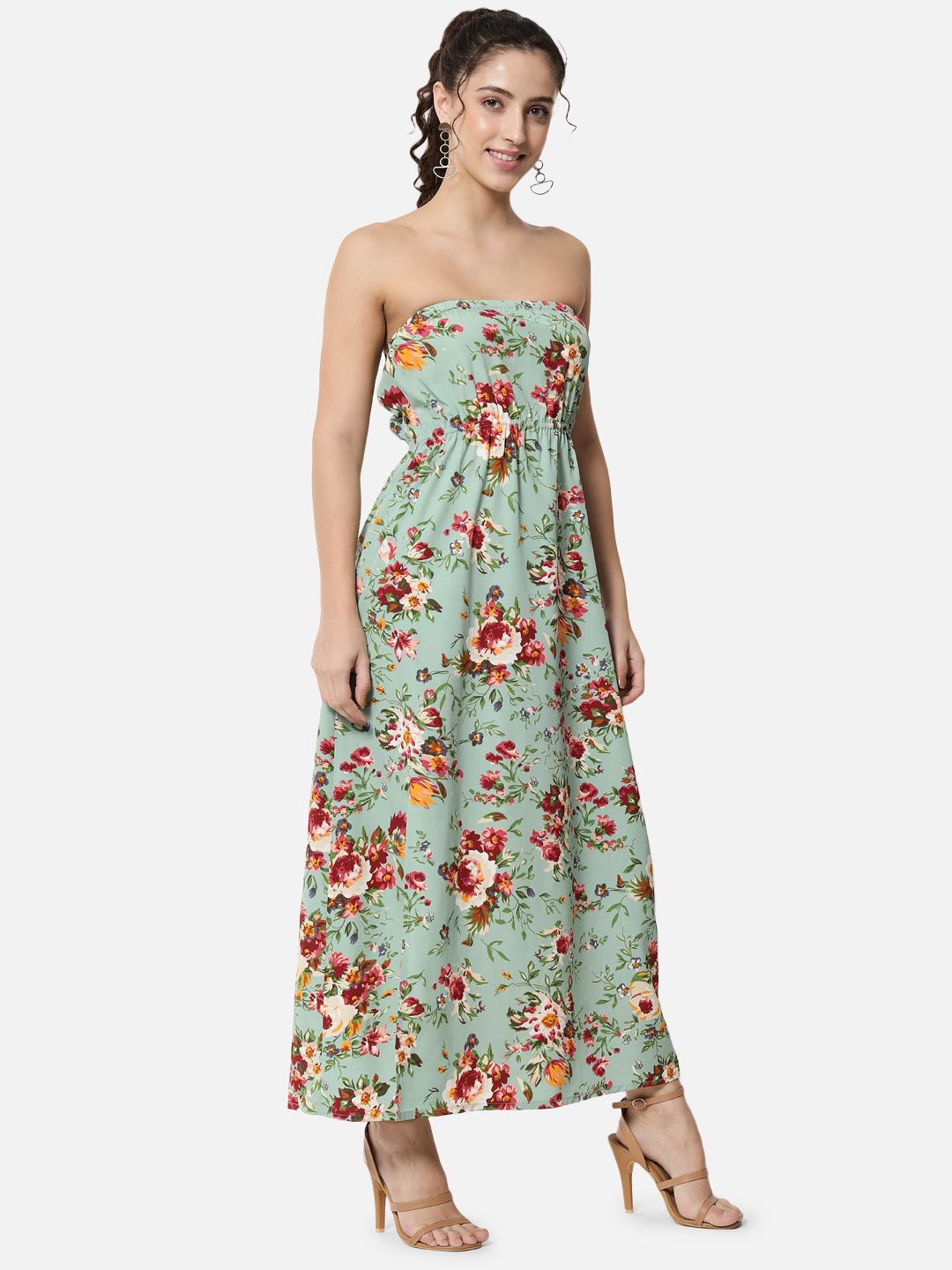 Buy OTIRA Women Floral Printed Bandeau Maxi Dress - Dresses for Women ...