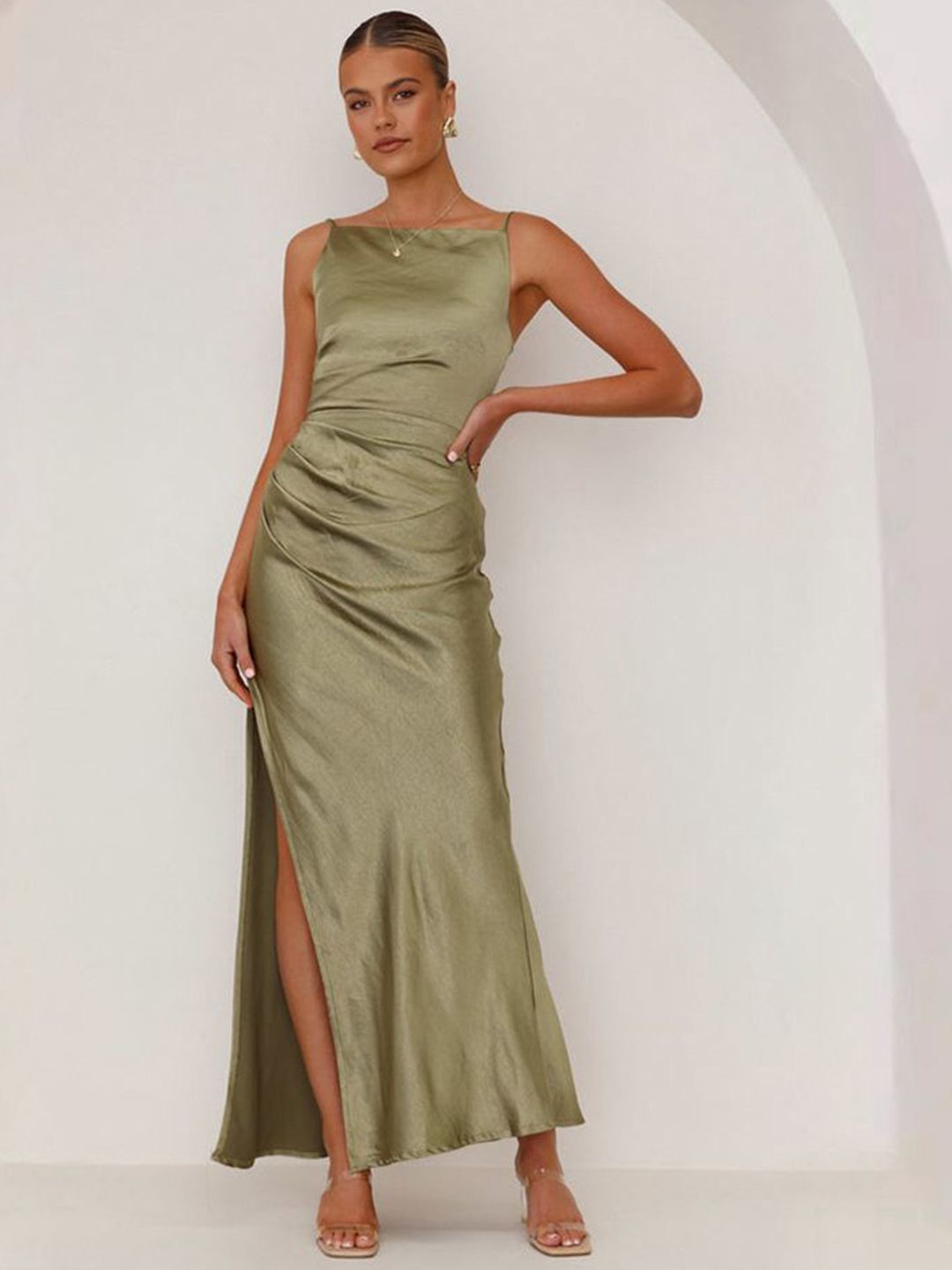 Buy Bebe Sheen Slit Sheath Maxi Dress - Dresses for Women 34294781 | Myntra