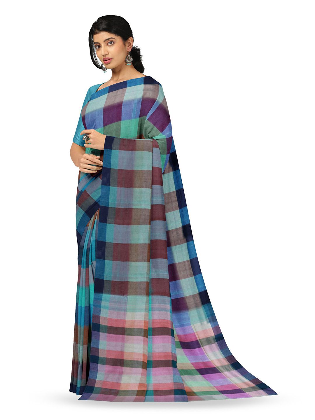 Buy APCO Checked Pure Cotton Saree - Sarees for Women 34627314 | Myntra
