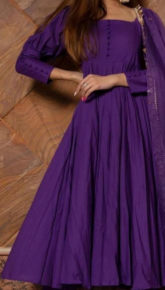 Buy Square Neck Cotton Fabric 3/4 Sleeve Long Women Kurta Set - Kurta ...