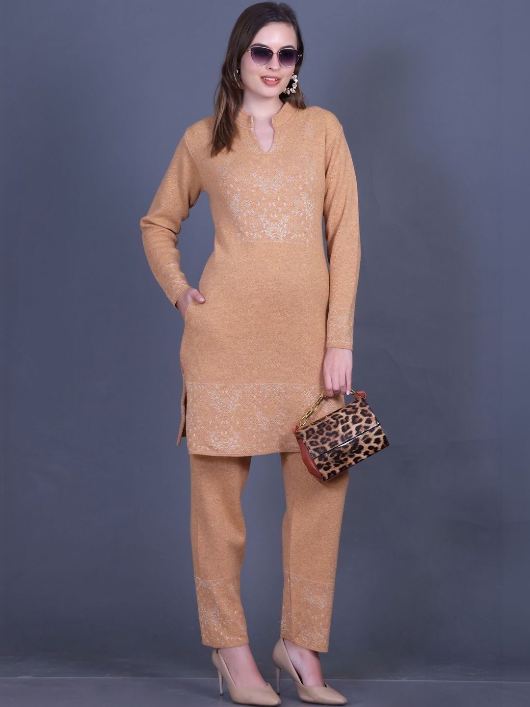 Buy MONTREX Women Ethnic Motifs Printed Regular Kurta With Trousers ...