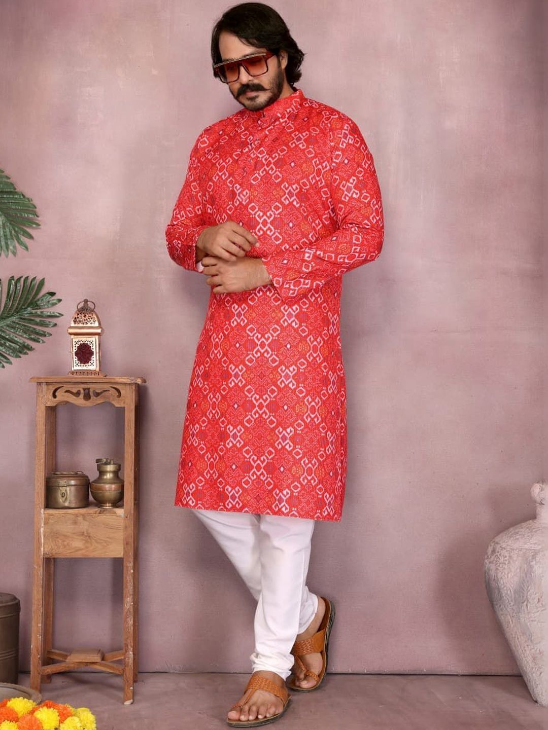Buy HMGarments Men Printed Regular Pure Cotton Kurta With Pyjamas ...