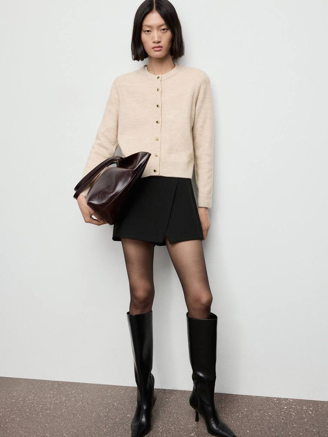 Buy MANGO Round Neck Knitted Cardigan - Sweaters for Women 37702809 ...