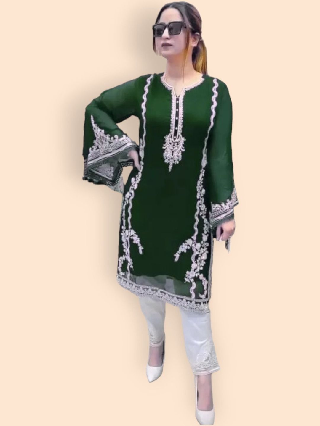 Buy Snizvi Women Ethnic Motifs Embroidered Regular Thread Work Kurta ...