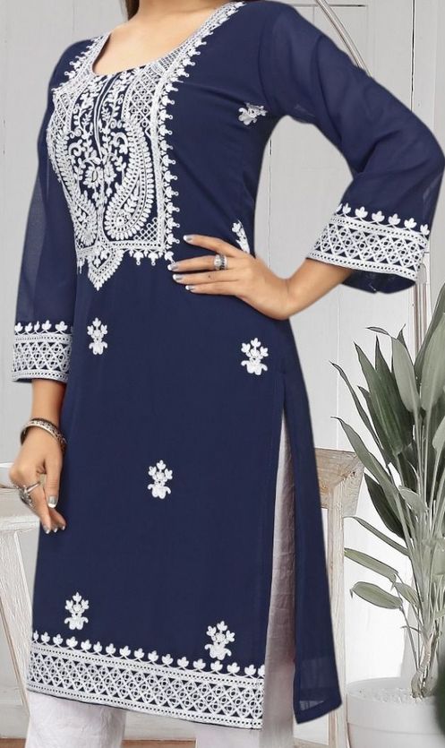 Buy Snizvi Women Embroidered Regular Kurta With Palazzos - Kurta Sets ...