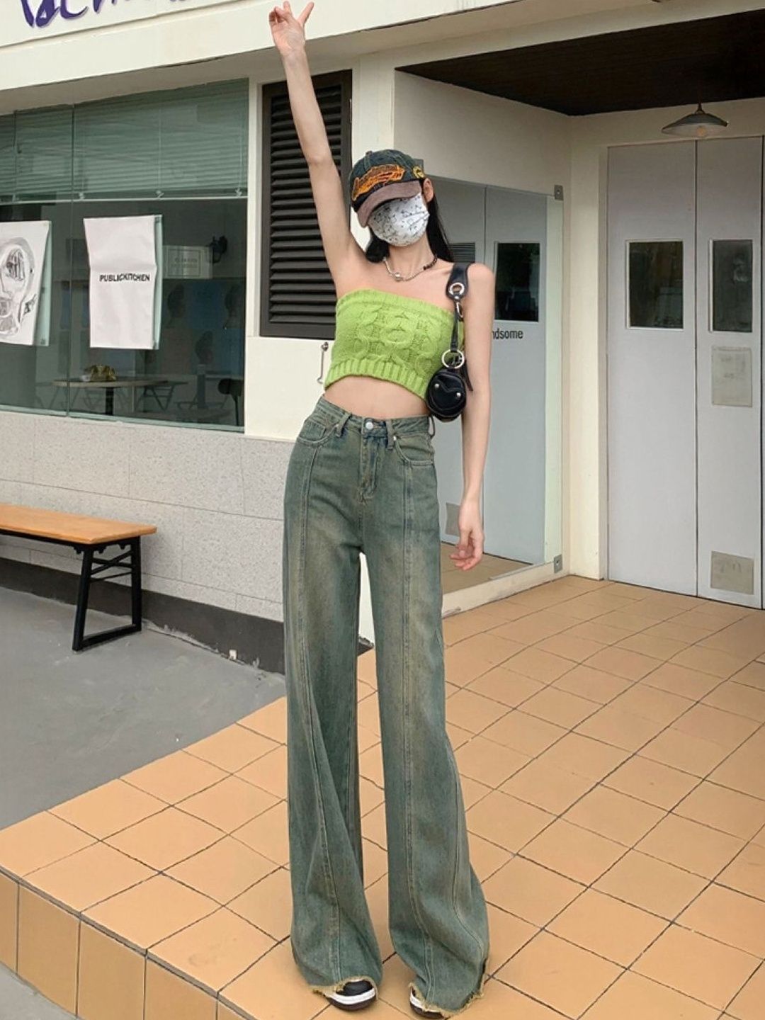Buy KPOP Women Regular Fit Mid Rise Light Fade Jeans - Jeans for Women ...