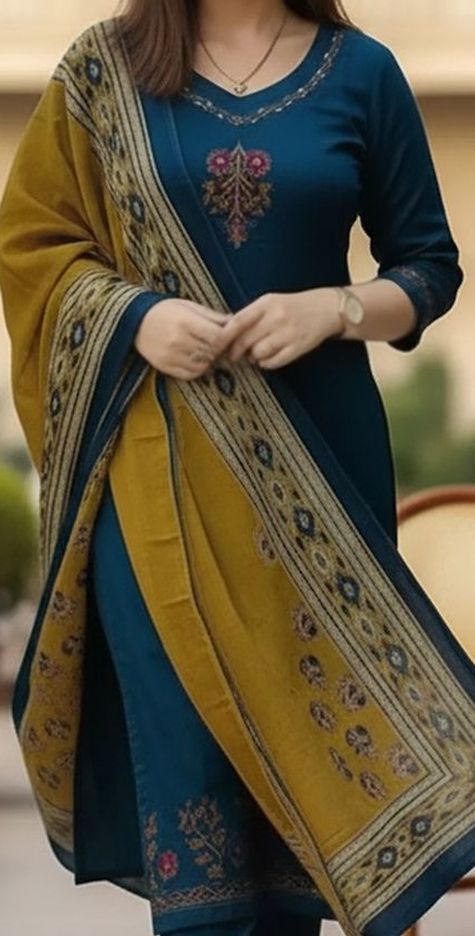 Buy SZN Women Printed Regular Kurta With Trousers & With Dupatta ...