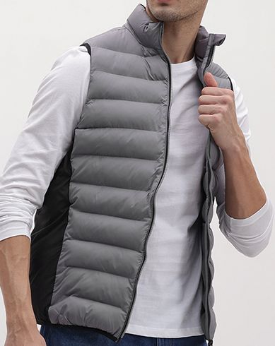 Buy The Roadster Life Co. Mock Collar Padded Gilet Jacket - Jackets for ...