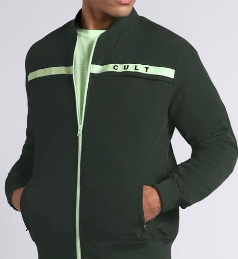 Buy CULT Men Brand Logo Lightweight Training Or Gym Bomber Jacket ...