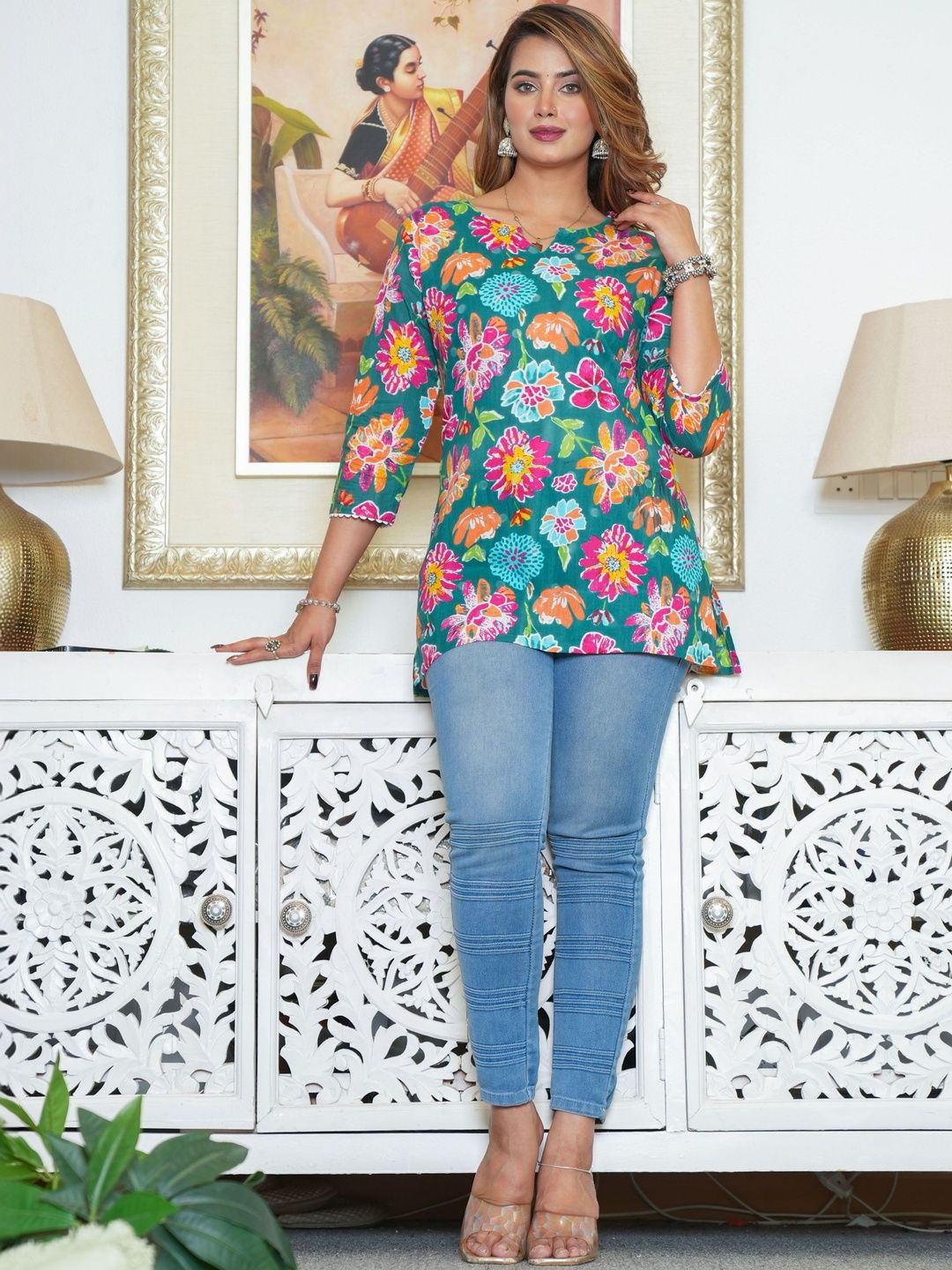 Buy Angvarnika Floral Print Cotton Top - Tops for Women 37807423 | Myntra
