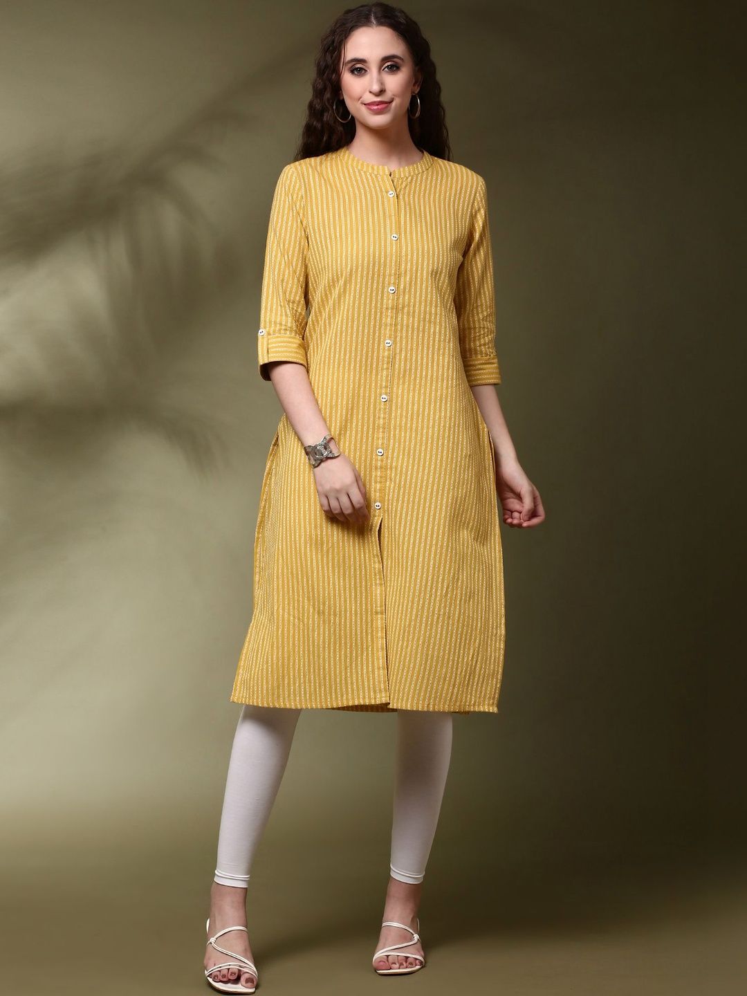 Buy Anouk Women Striped Thread Work Dobby Kurta - Kurtas for Women ...