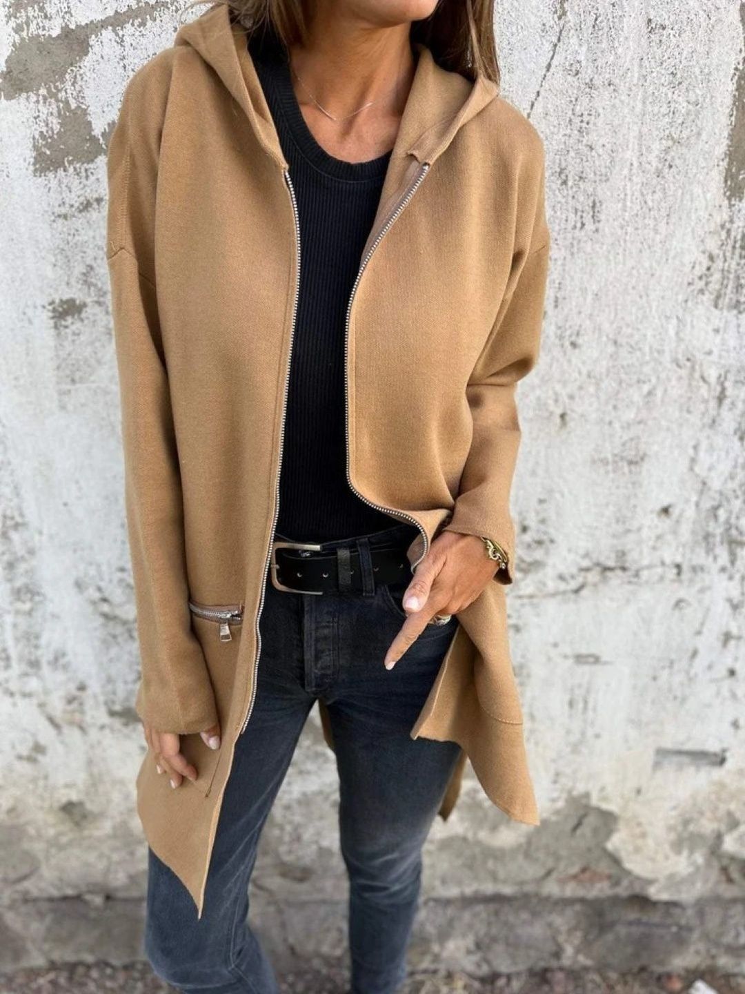 Buy StyleCast Women Longline Open Front Jacket - Jackets for Women ...