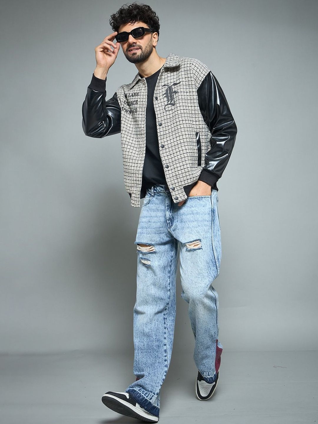 Buy FUGAZEE Men Checked Varsity Jacket - Jackets for Men 37455250 | Myntra