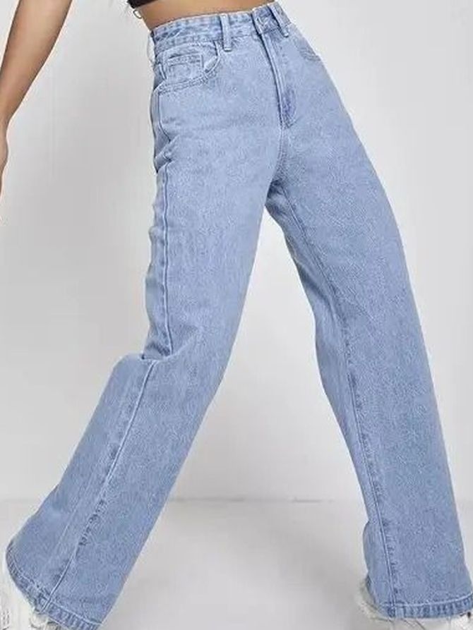 Buy RIVI Women Jean Relaxed Fit High Rise Light Fade Stretchable Jeans ...