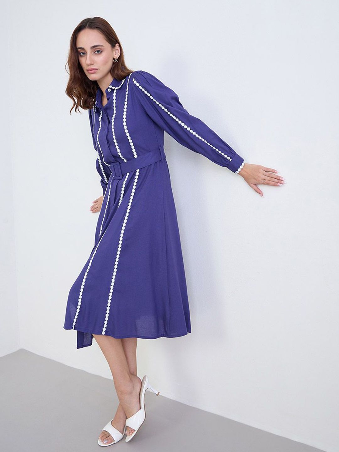 Buy Styli Embellished Shirt Midi Dress - Dresses for Women 37538881 ...