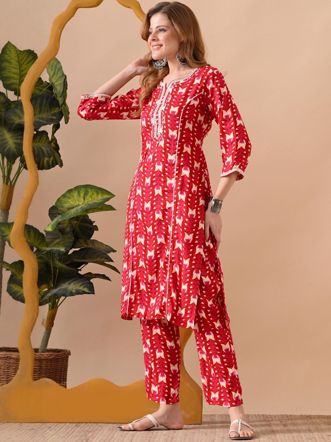 Buy KJFAB Women Ethnic Motifs Printed Regular Pure Cotton Kurta With ...
