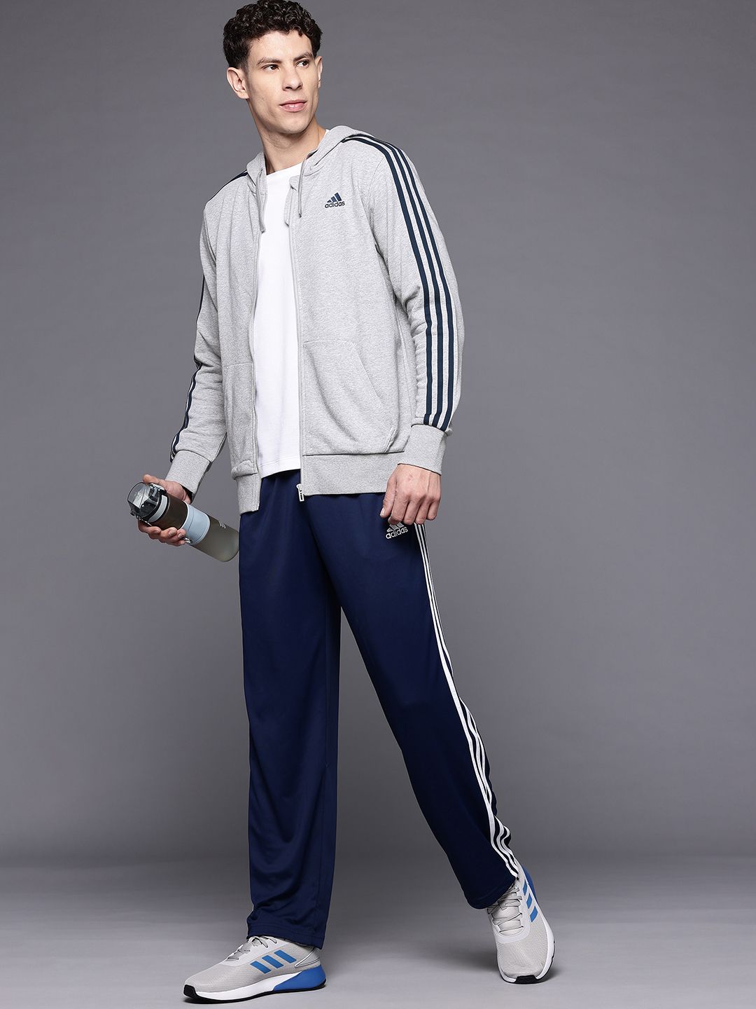 Buy ADIDAS Hooded Training Or Gym Sporty Jacket With Side Stripes ...