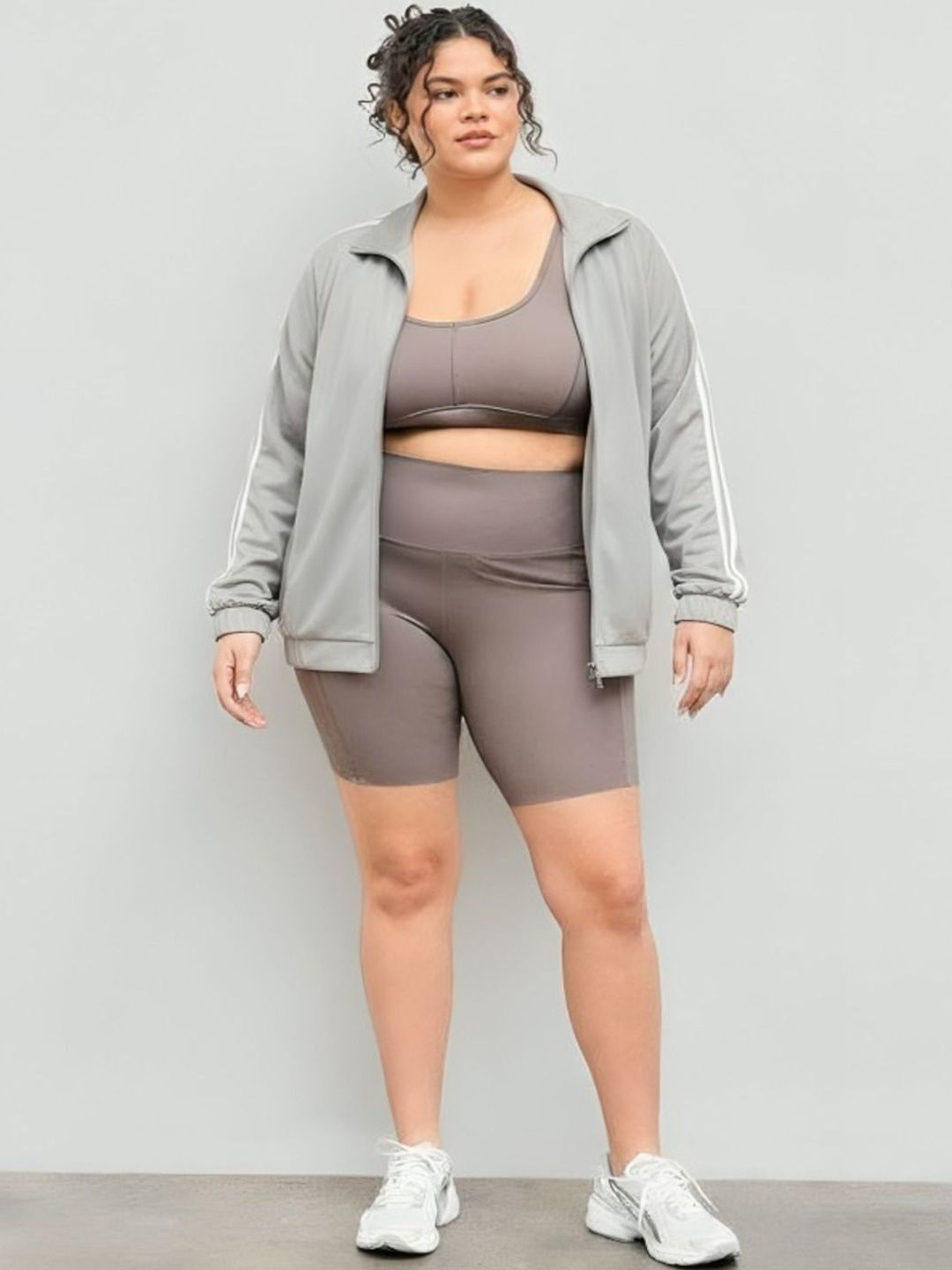 Buy MAYKR Women Striped Windcheater Training Or Gym Sporty Jacket ...