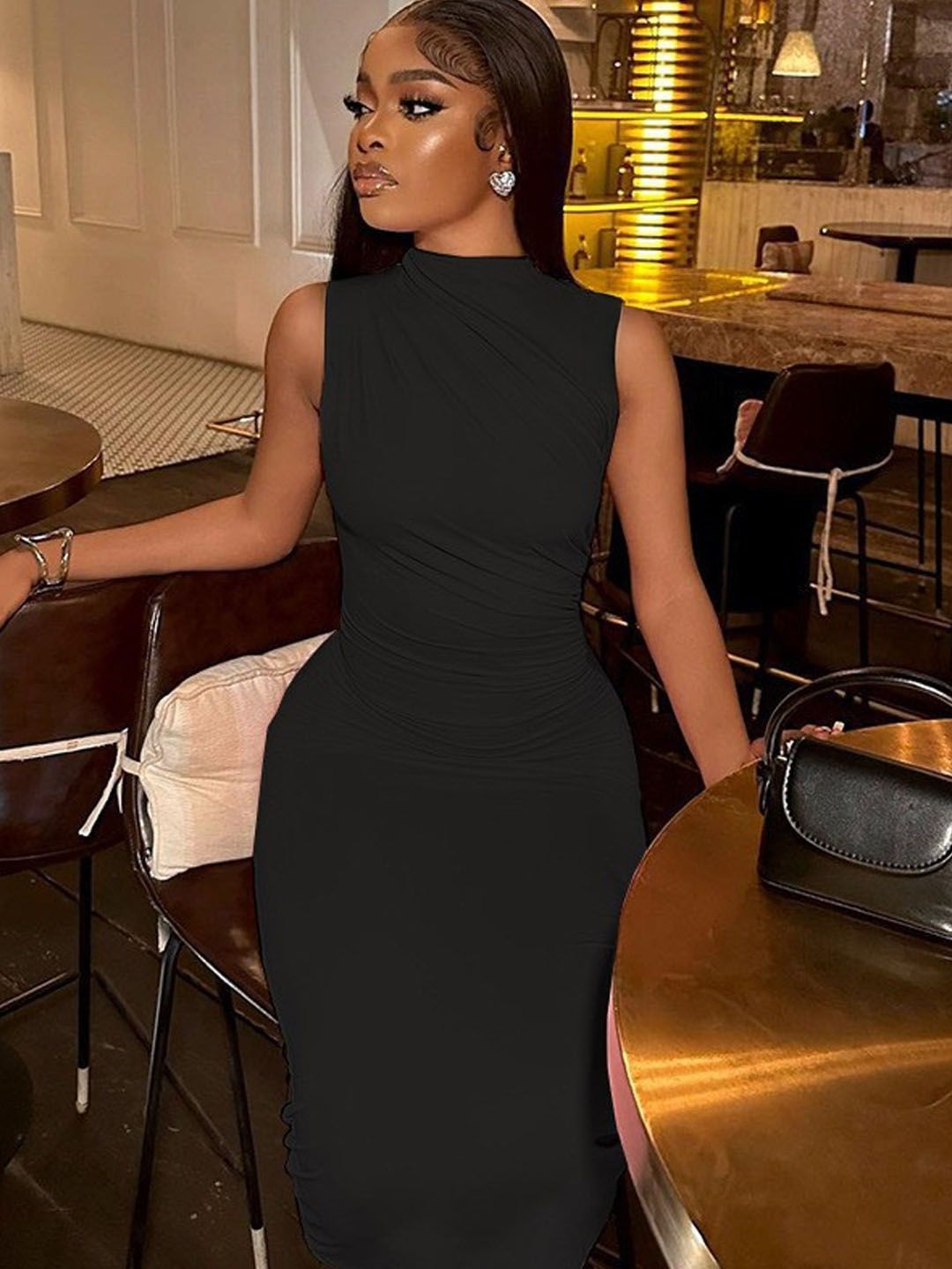 Buy StyleCast Round Neck Bodycon Midi Dress - Dresses for Women ...