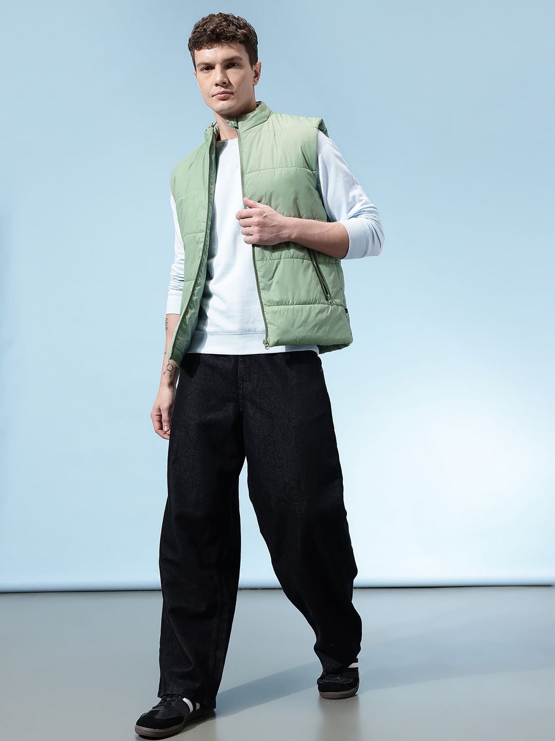 Buy Glitchez Mock Collar Padded Gilet - Jackets for Men 33570167 | Myntra