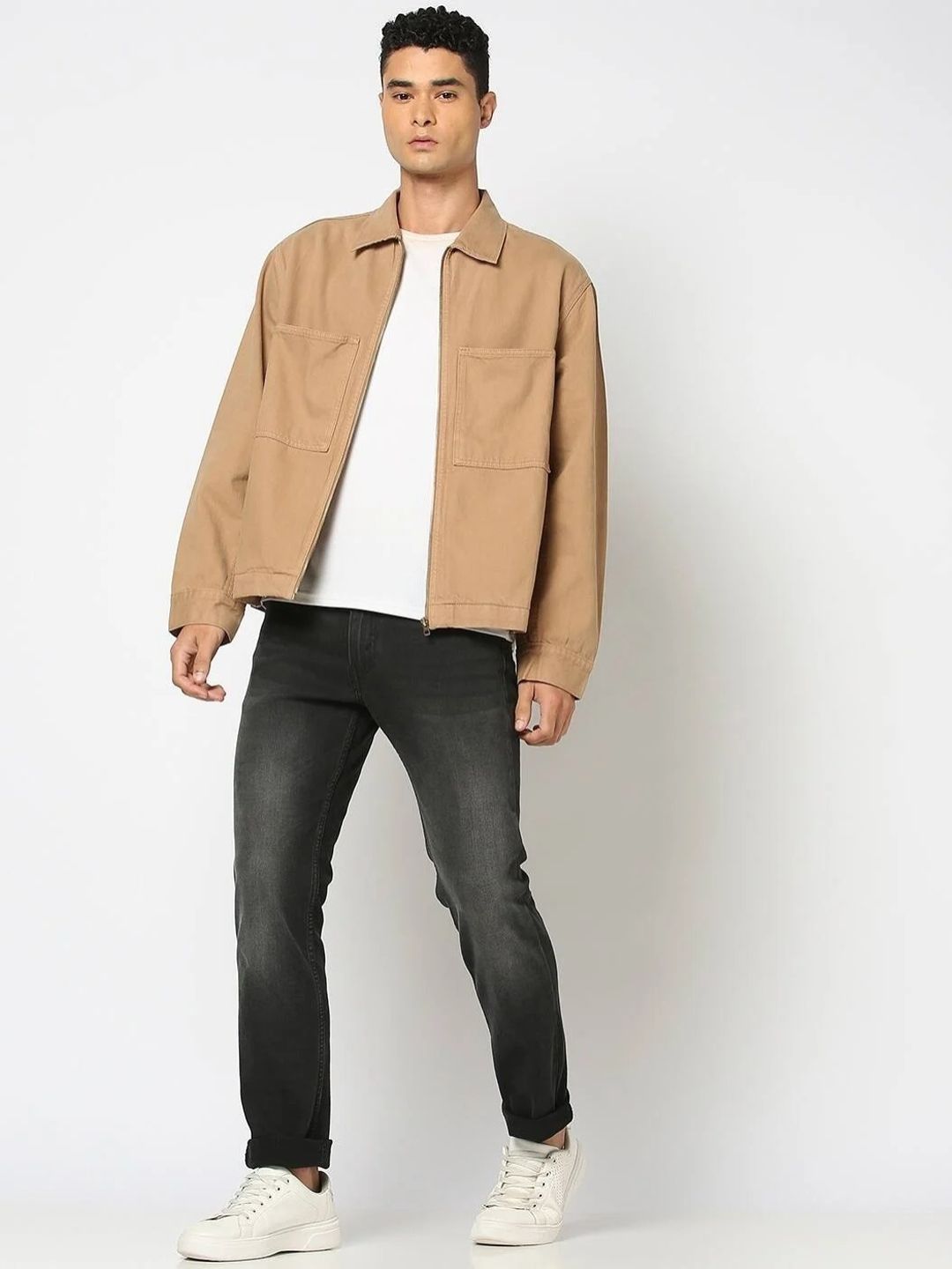 Buy GAP Men Spread Collar Solid Pure Cotton Open Front Jacket - Jackets ...