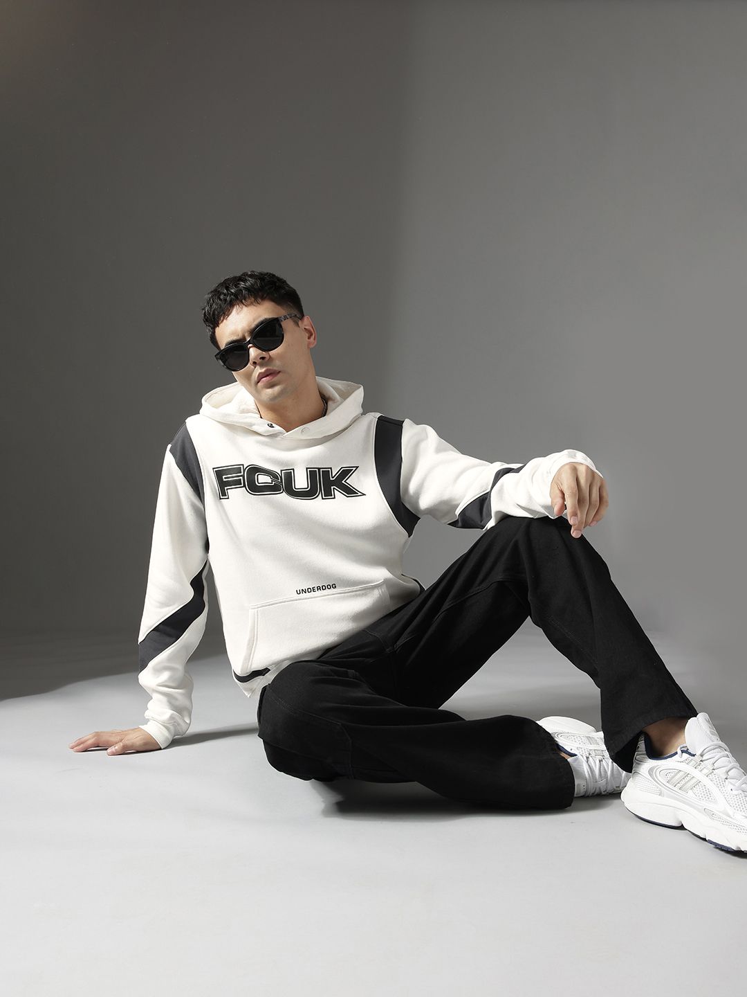 Buy FCUK Brand Logo Printed Hooded Sweatshirt - Sweatshirts for Men ...