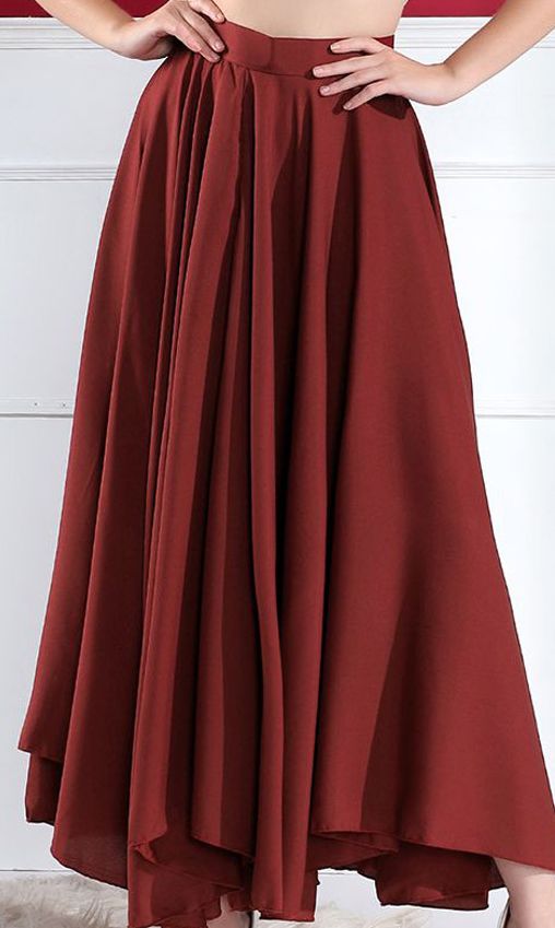 Buy Kahara Women Solid Casual Flared Maxi Skirt - Skirts for Women ...