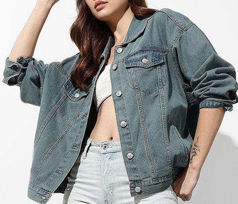 Buy The Roadster Life Co. Pure Cotton Denim Jacket - Jackets for Women ...