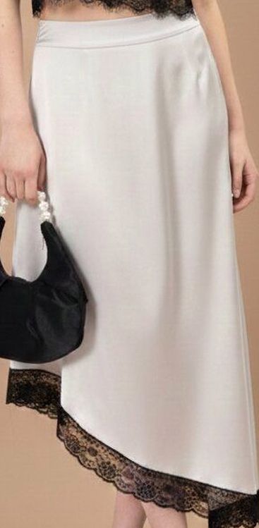 Buy Pookiie Women Satin Embellished Lace Frills Bows And Ruffles Midi A ...