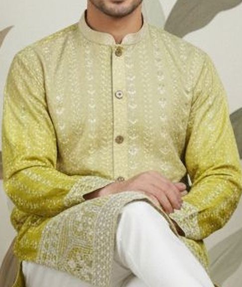 Buy Jompers Men Floral Embroidered Thread Work Floral Kurta - Kurtas ...