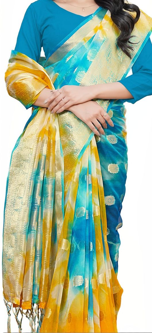 Buy KOTHARI SKT Bandhani Zari Organza Bandhani Saree - Sarees for Women ...