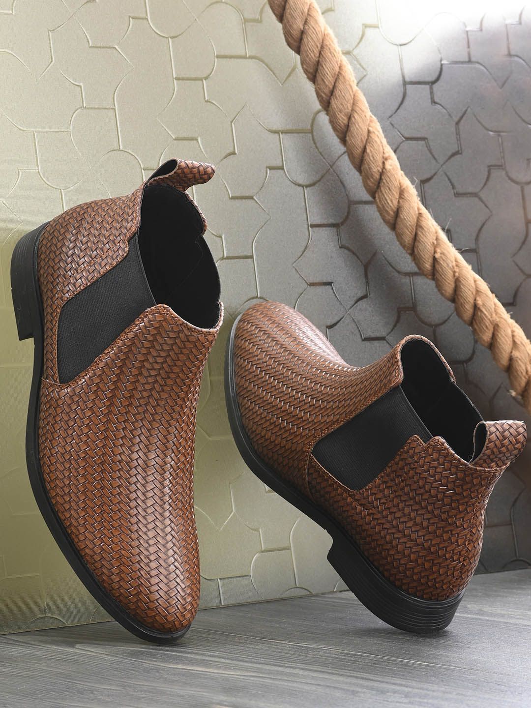 Roadster Men Tan Textured Regular Boots - Price History