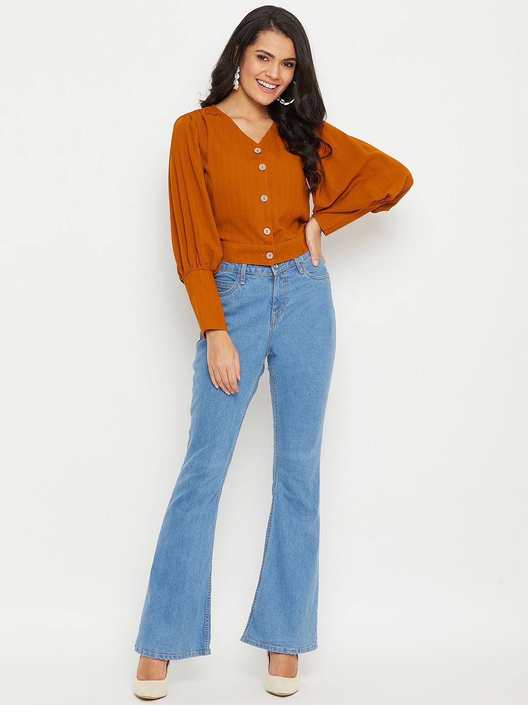 Buy PANIT Rust V Neck Top - Tops for Women 20952066 | Myntra