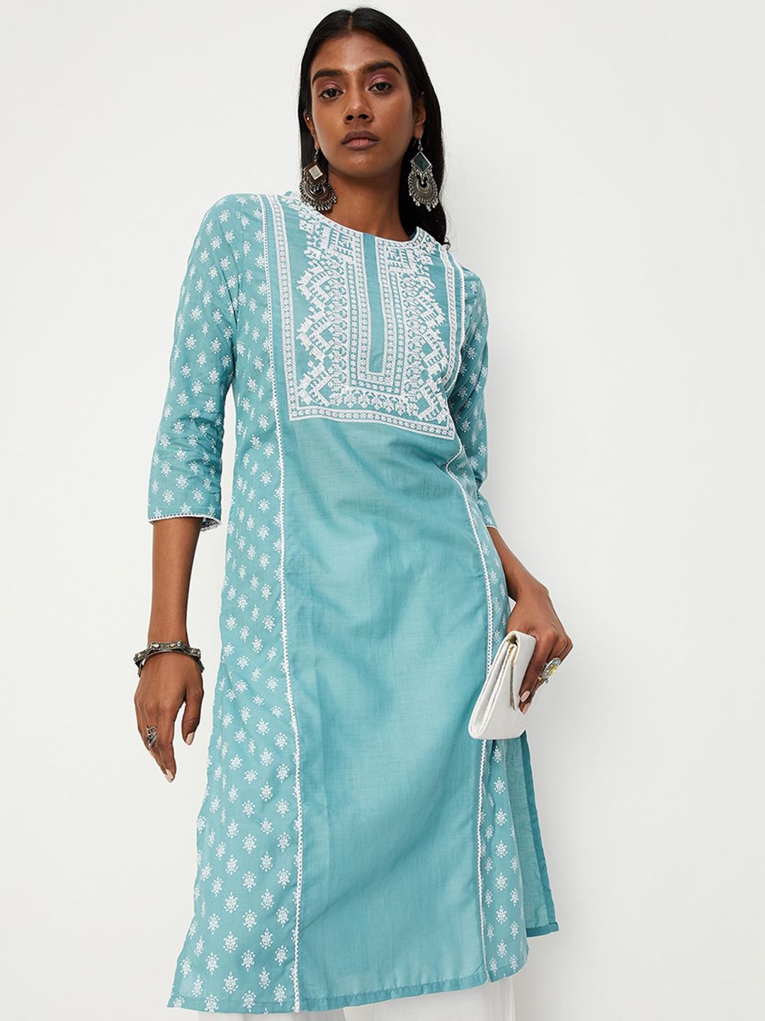 Buy Max Women Ethnic Motifs Thread Work Kurta Kurtas For Women
