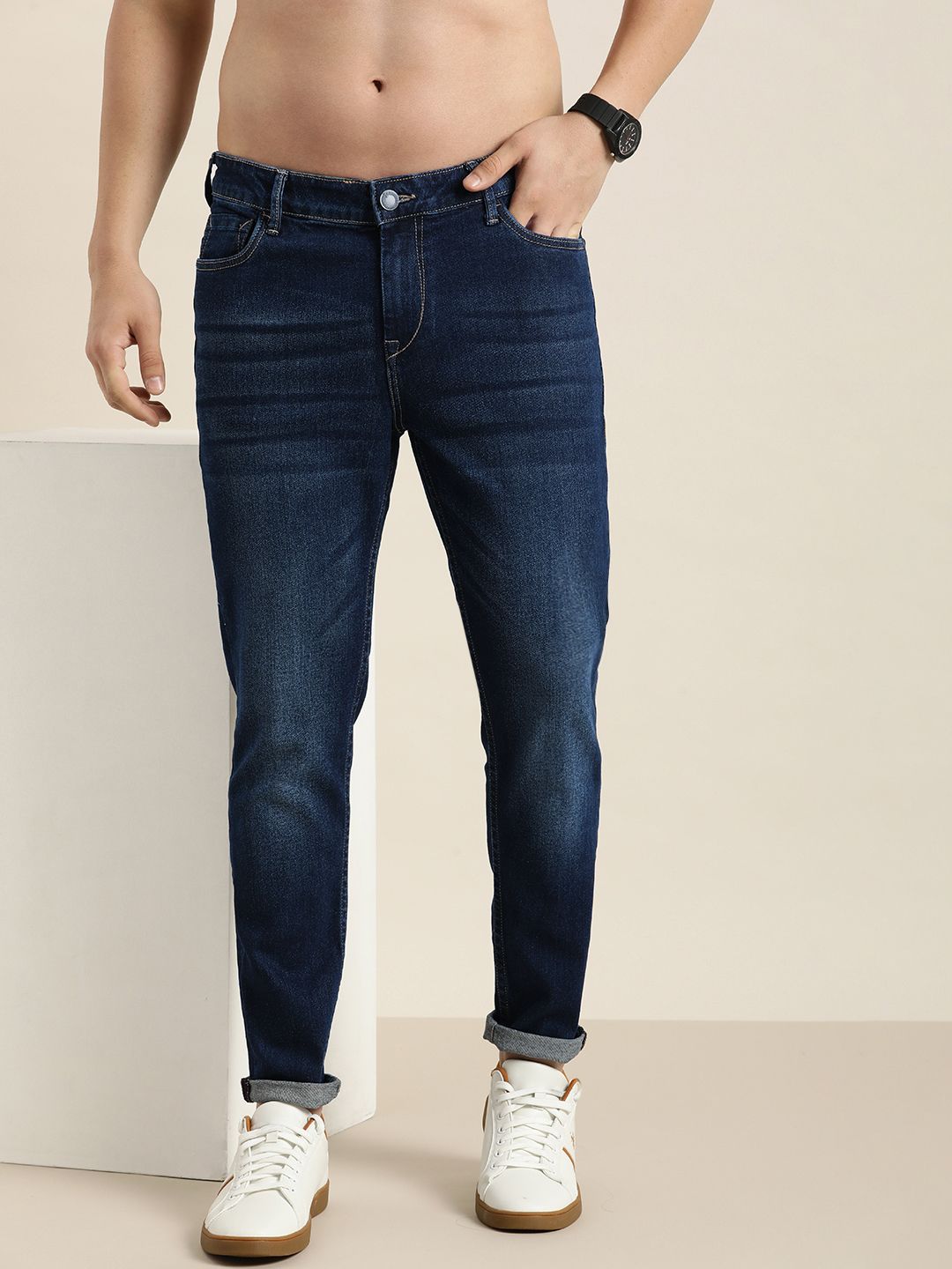 Moda Rapido Men Tapered Fit Light Fade Stretchable Jeans - Price History