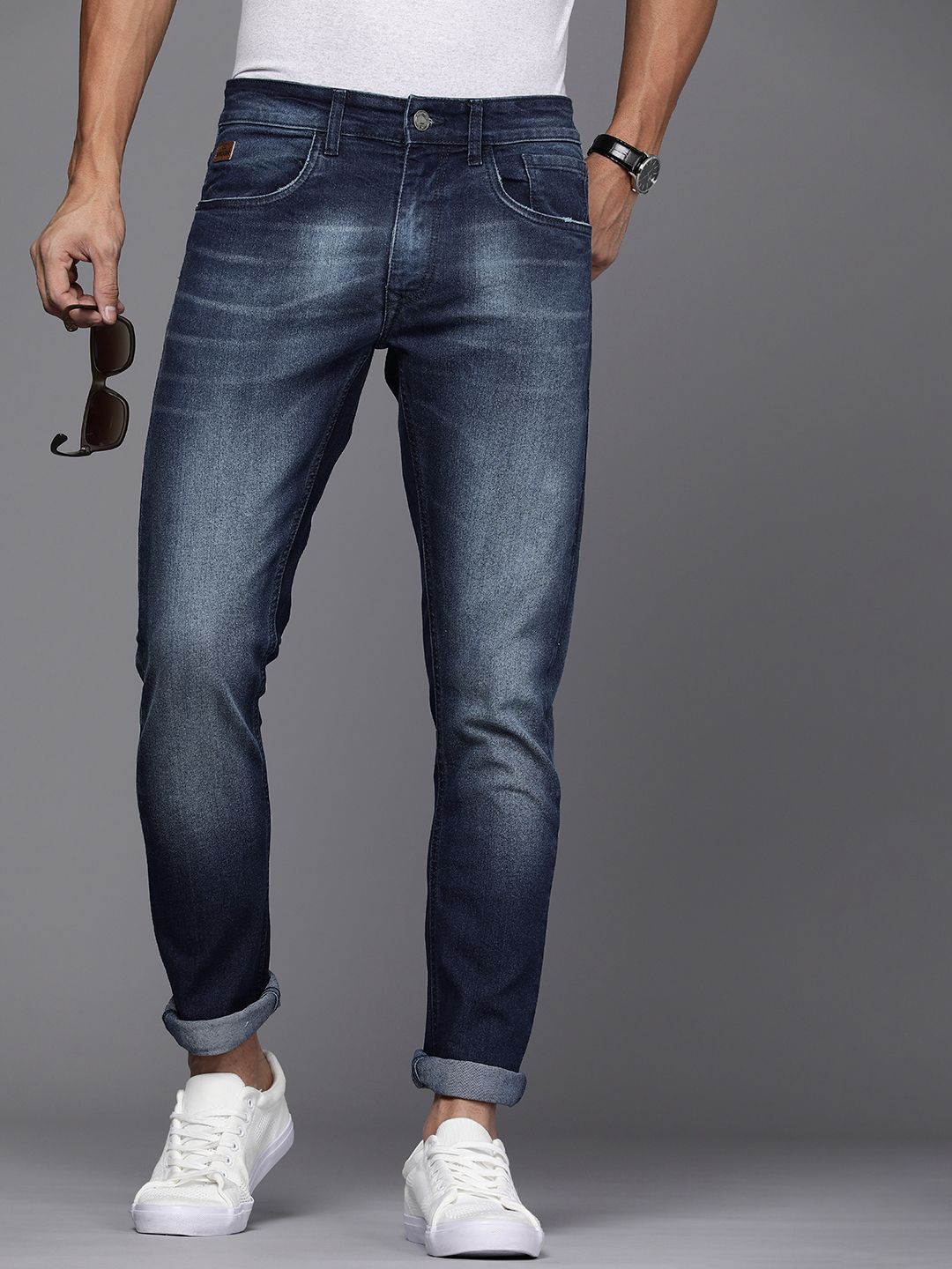 WROGN Men Slim Fit Heavy Fade Mid-Rise Stretchable Jeans - Price History