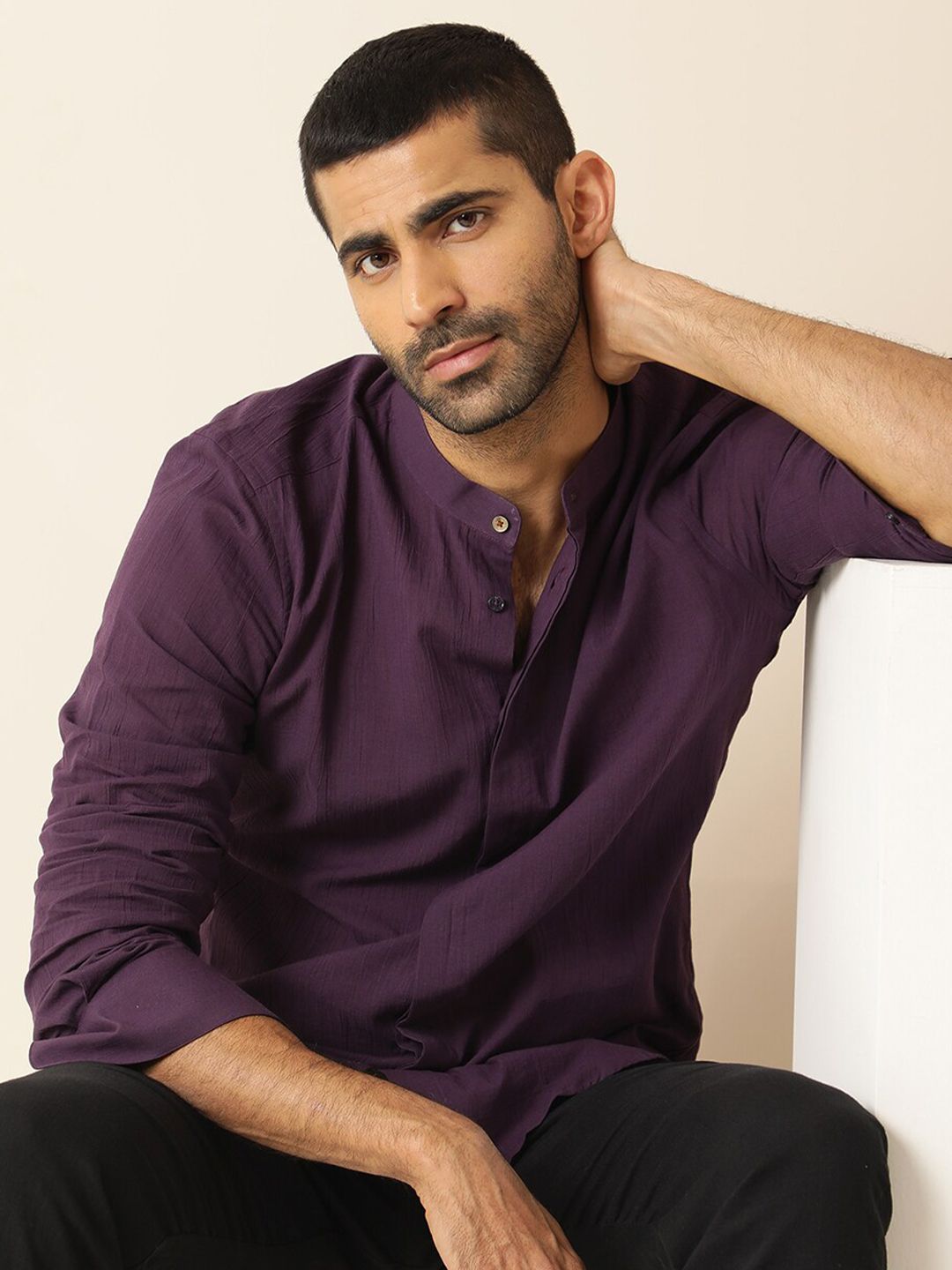 RARE RABBIT Mandarin Collar Slim Fit Casual Shirt - Price History