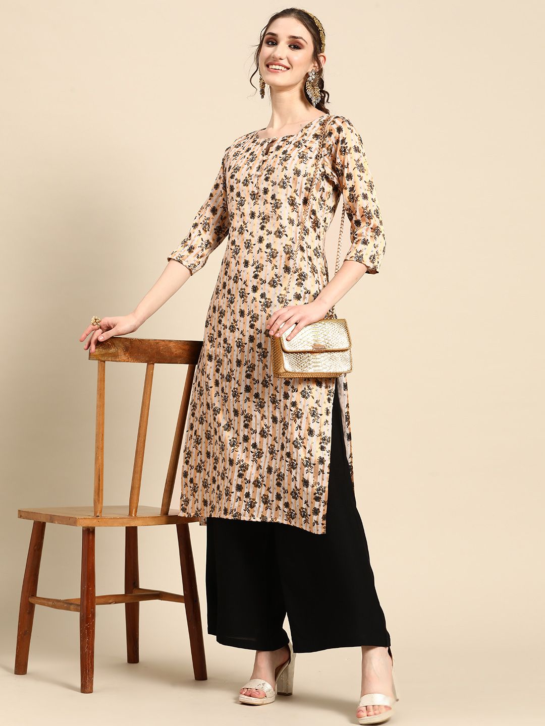 Buy Sangria Floral Printed Regular Kurta With Palazzos - Kurta Sets for Women 22177008 | Myntra